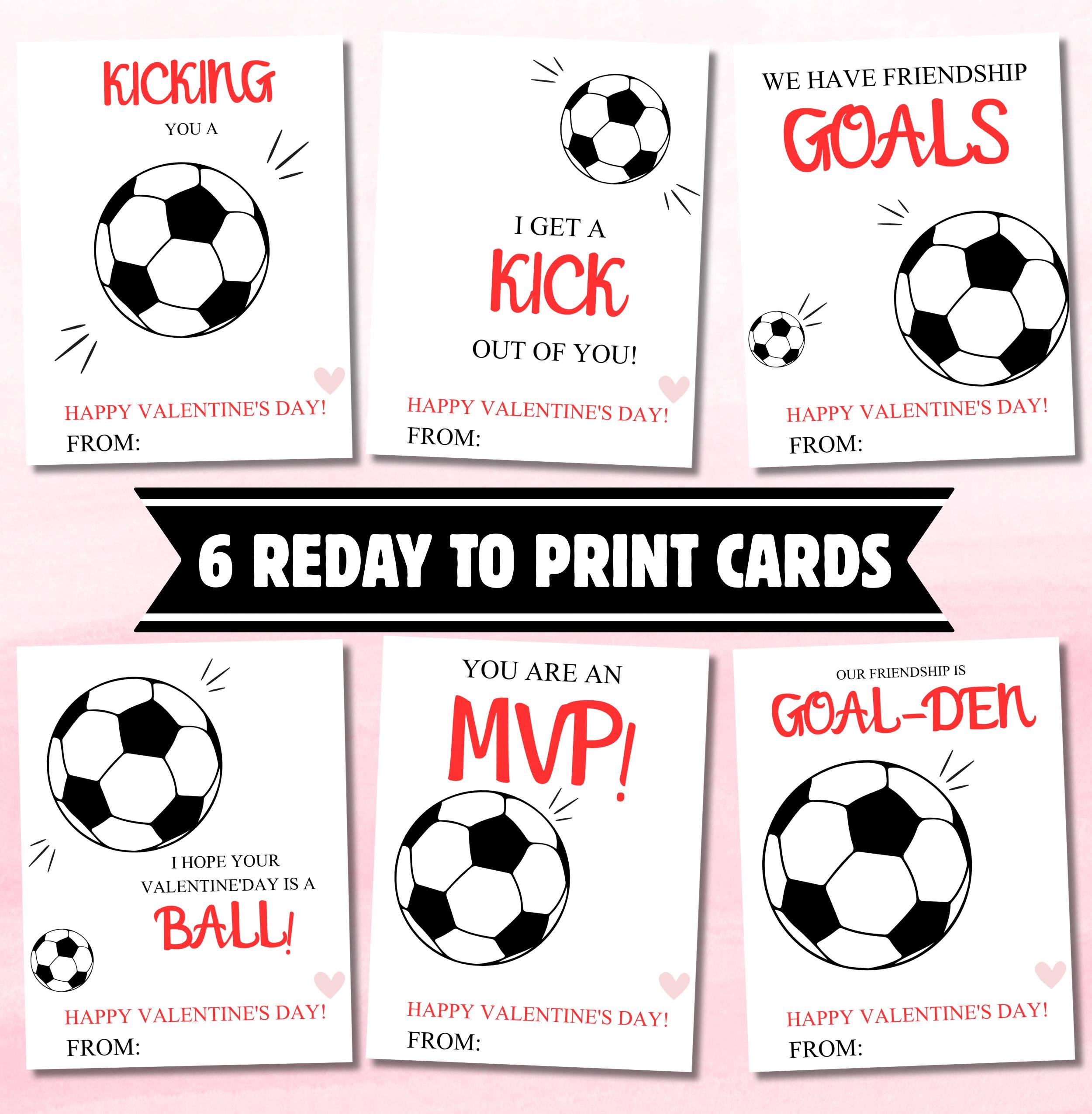 Printable Soccer Valentine Cards: Kids Valentine Sport Tags- School ...