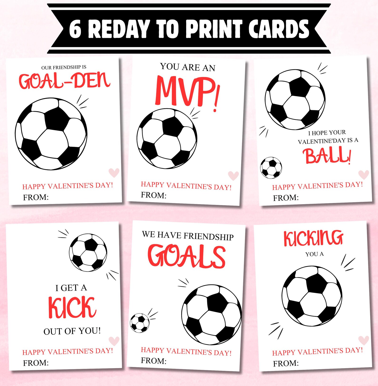 Printable Soccer Valentine Cards: Kids Valentine Sport Tags- School ...