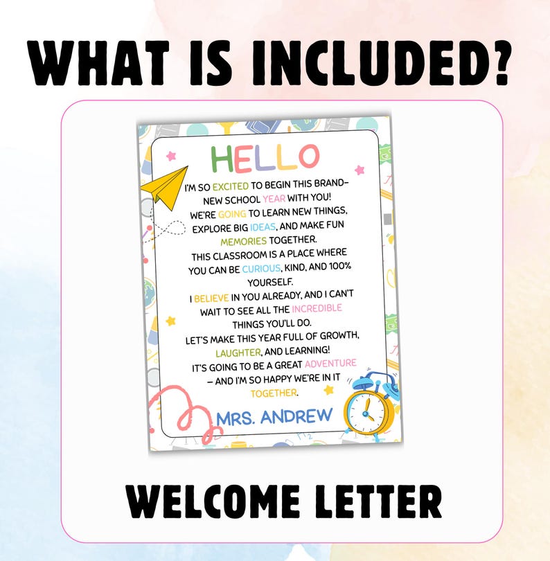 Welcome Back to School Letter for Students, First Day of School Welcome ...