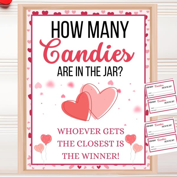 Guess How Many Kisses in the Jar Template - Etsy