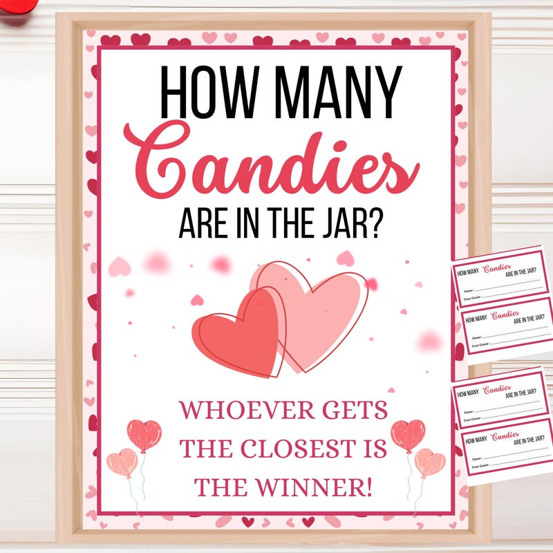 Guess How Many Candy Hearts Are in the Jar Game Printable - Etsy