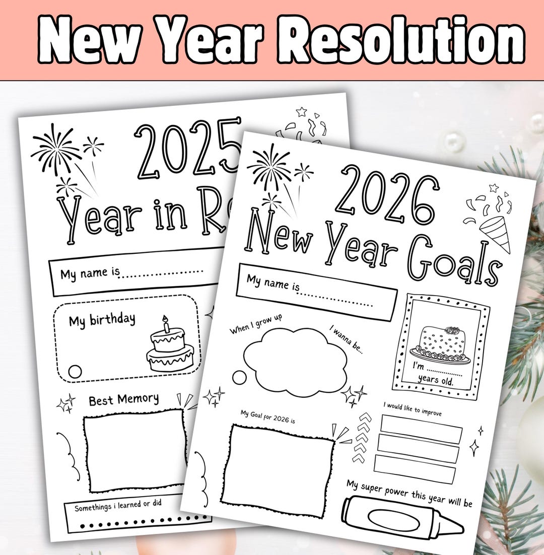 2026 New Years Goals Digital Download, 2026 New Years Printable, Year ...