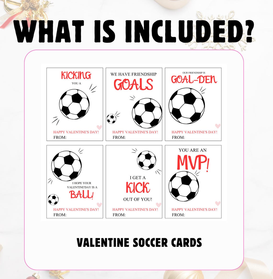 Printable Soccer Valentine Cards: Kids Valentine Sport Tags- School ...