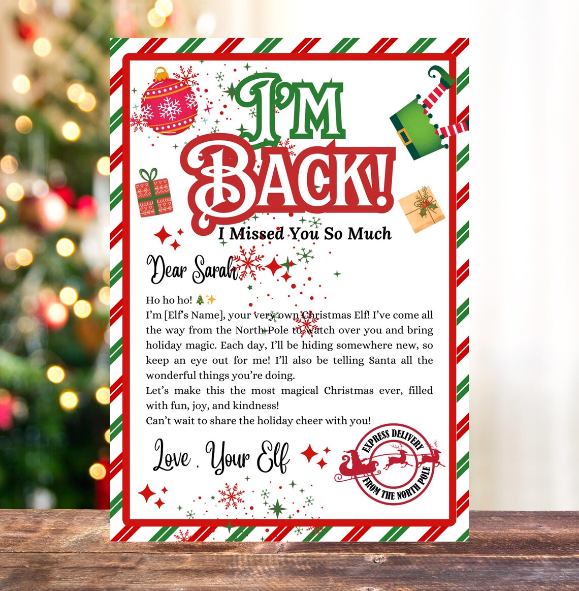 Editable Elf Arrival Letter, Personalized Elf Return Note for Kids ...