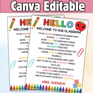 First Day of School Letter to Students, Welcome Letter From Teacher ...