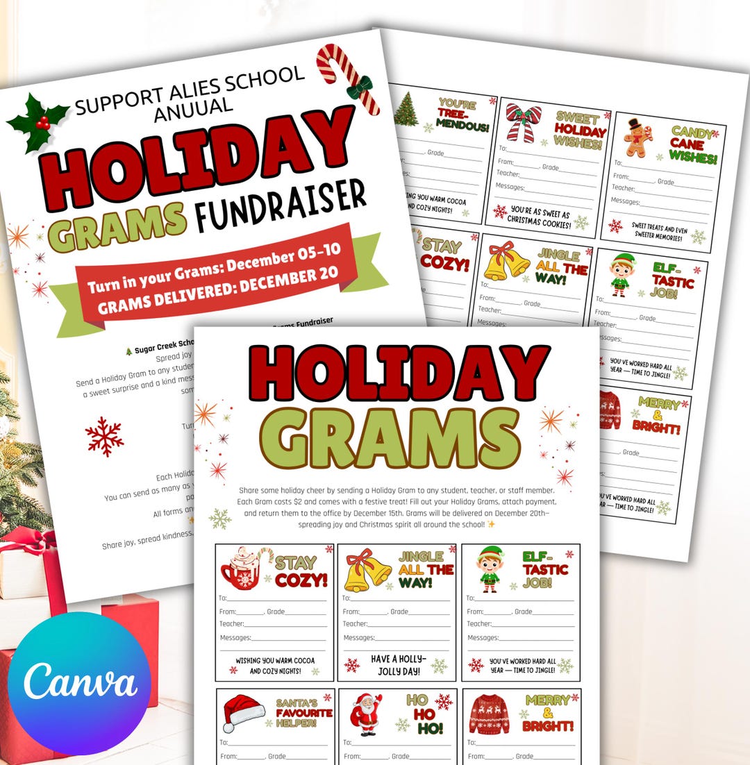 Editable Holiday Gram Flyer, Christmas Gram Flyer, Christmas Gram ...