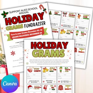 Editable Holiday Gram Flyer, Christmas Gram Flyer, Christmas Gram ...