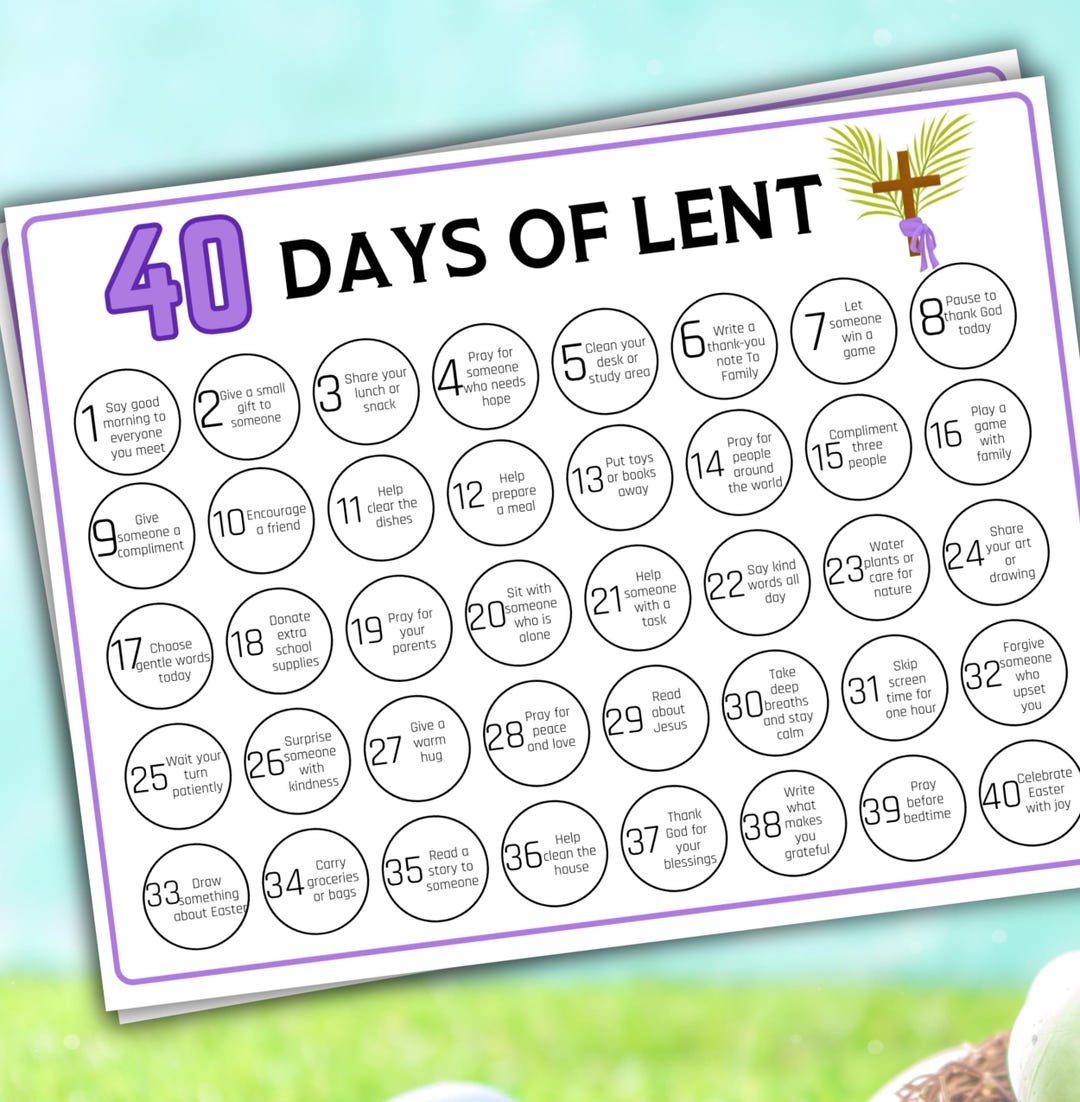 40 Days of Lent Countdown Calendar for 2026| Lent Countdown Calendar ...