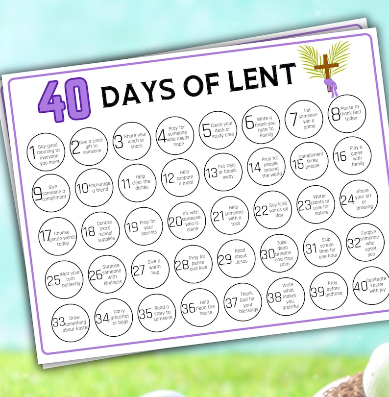 40 Days of Lent Countdown Calendar for 2026| Lent Countdown Calendar ...
