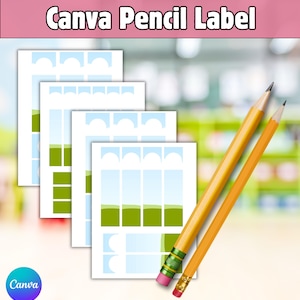 Bestseller Pencil Wrap Template Canva, Pencil Label Template,printable ...