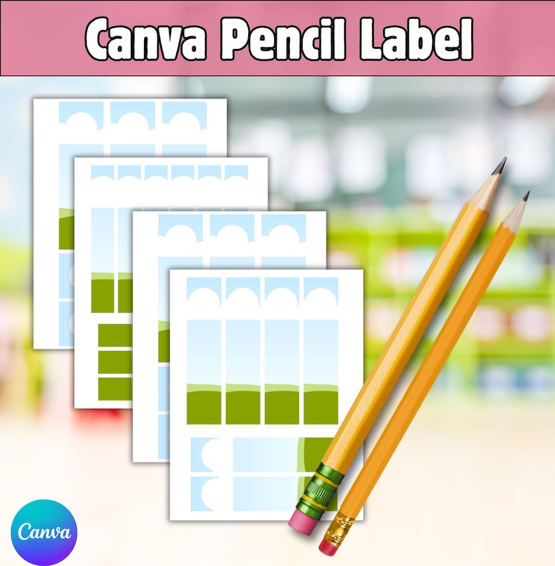 Bestseller Pencil Wrap Template Canva, Pencil Label Template,printable ...