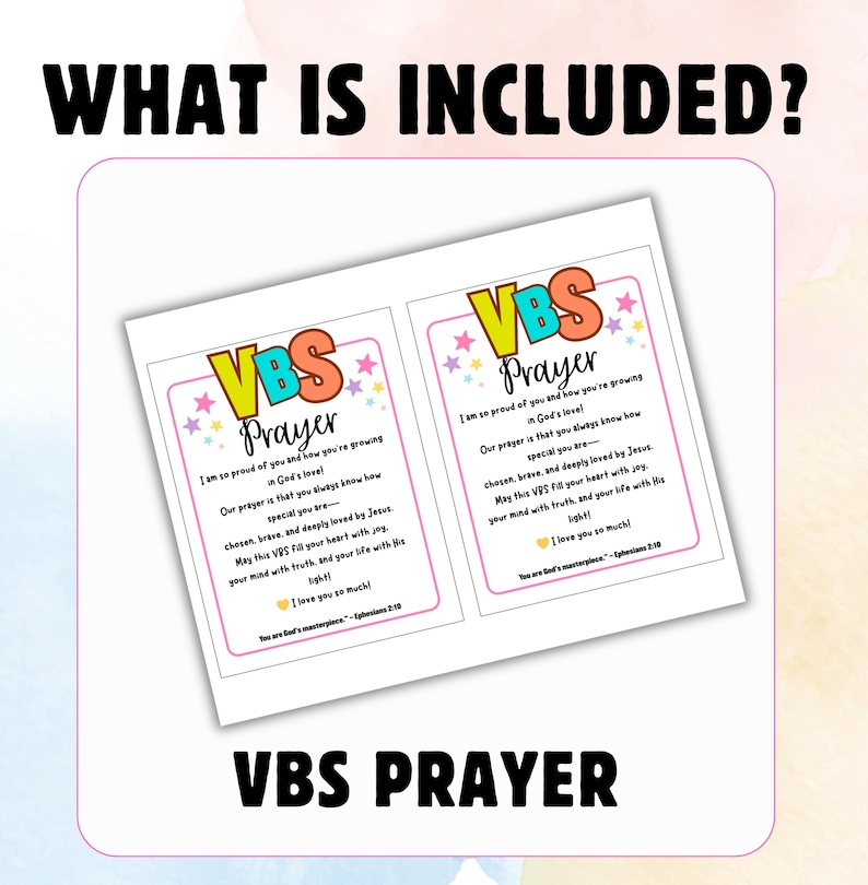 VBS Thank You Cards for Kids, VBS Teacher Gift, Vacation Bible School ...