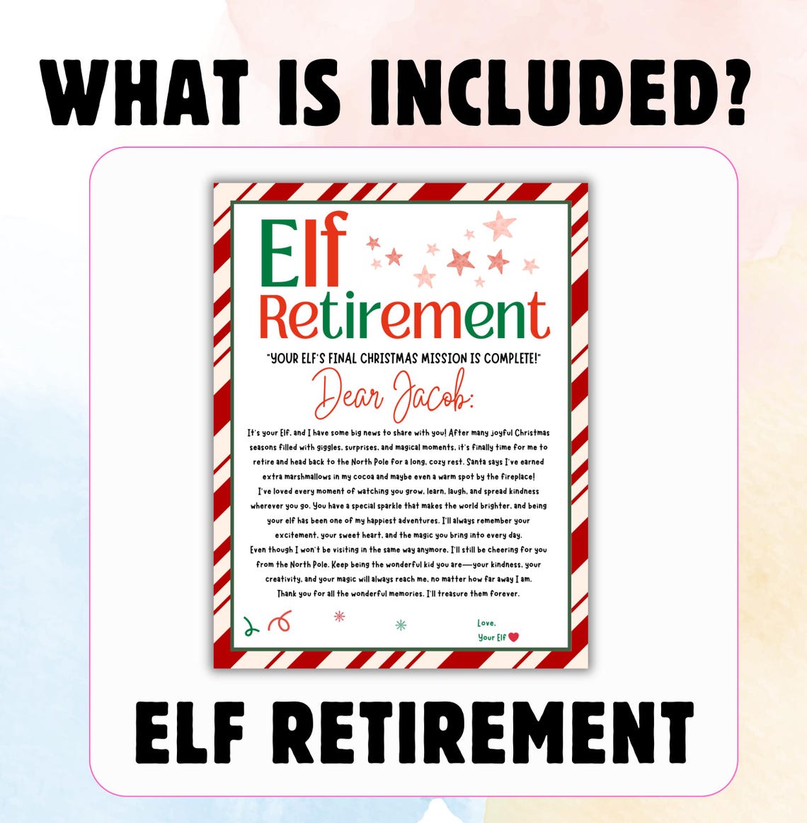 Editable Elf Retirement Letter, Elf Not Visiting, Elf New Mission ...
