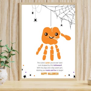 Halloween Spider Handprint Craft – Toddler Keepsake, Handprint Craft ...