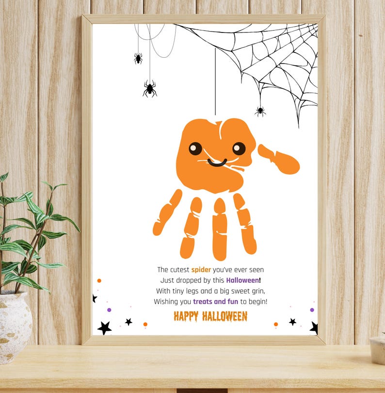 Halloween Spider Handprint Craft – Toddler Keepsake, Handprint Craft ...