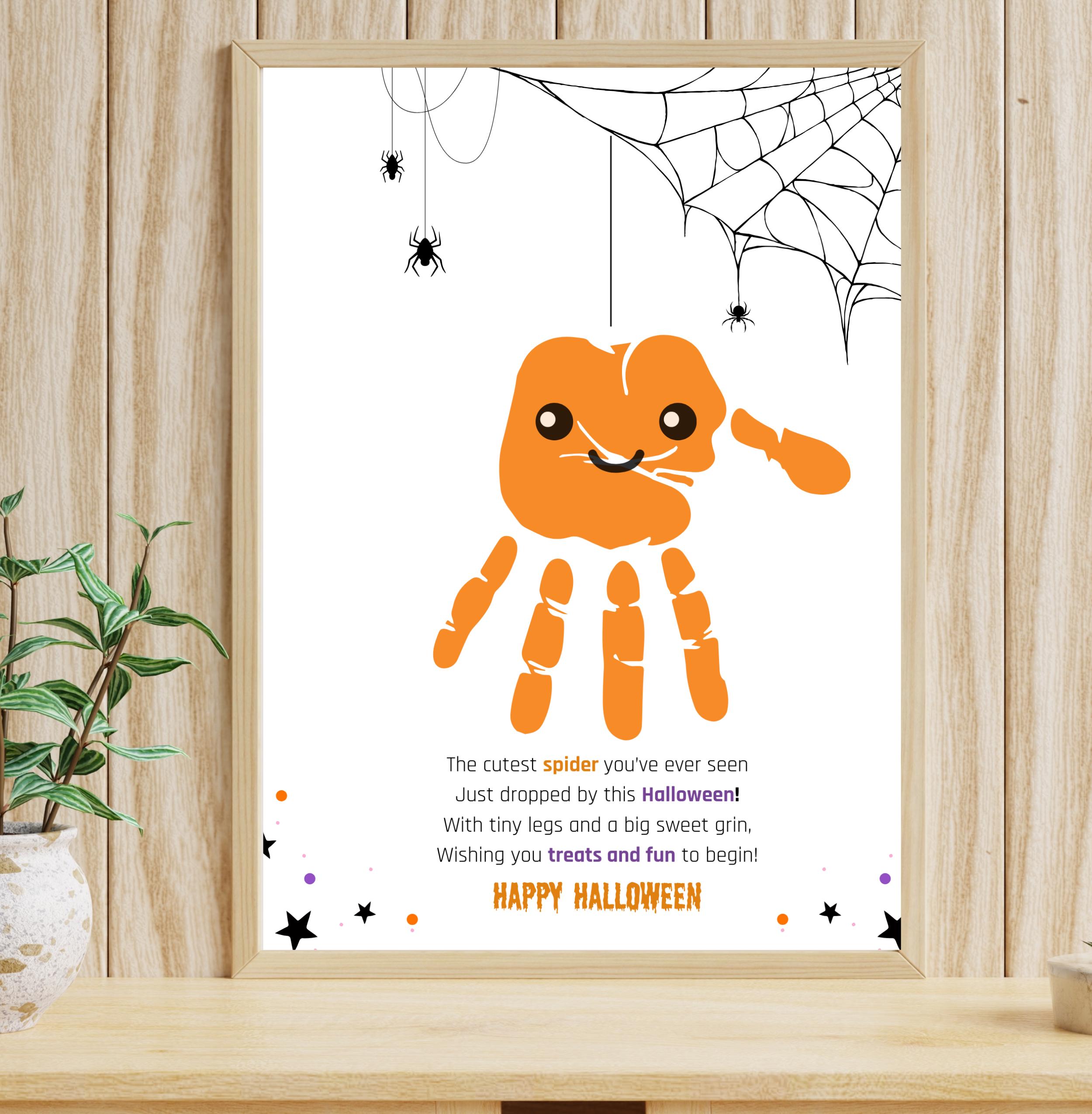 Halloween Spider Handprint Craft – Toddler Keepsake, Handprint Craft ...