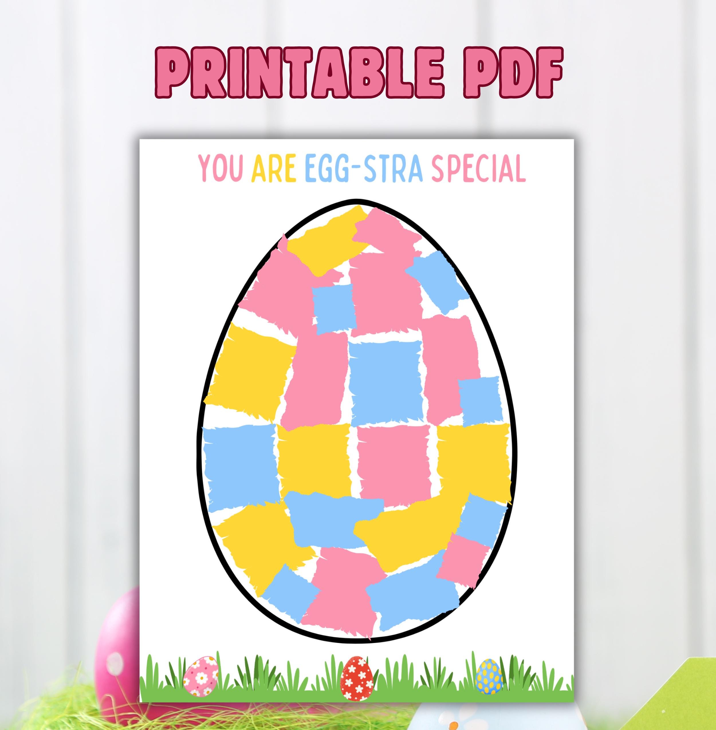 Easter Torn Paper Egg Crafts for Kids, Printable DIY Torn Paper Art ...