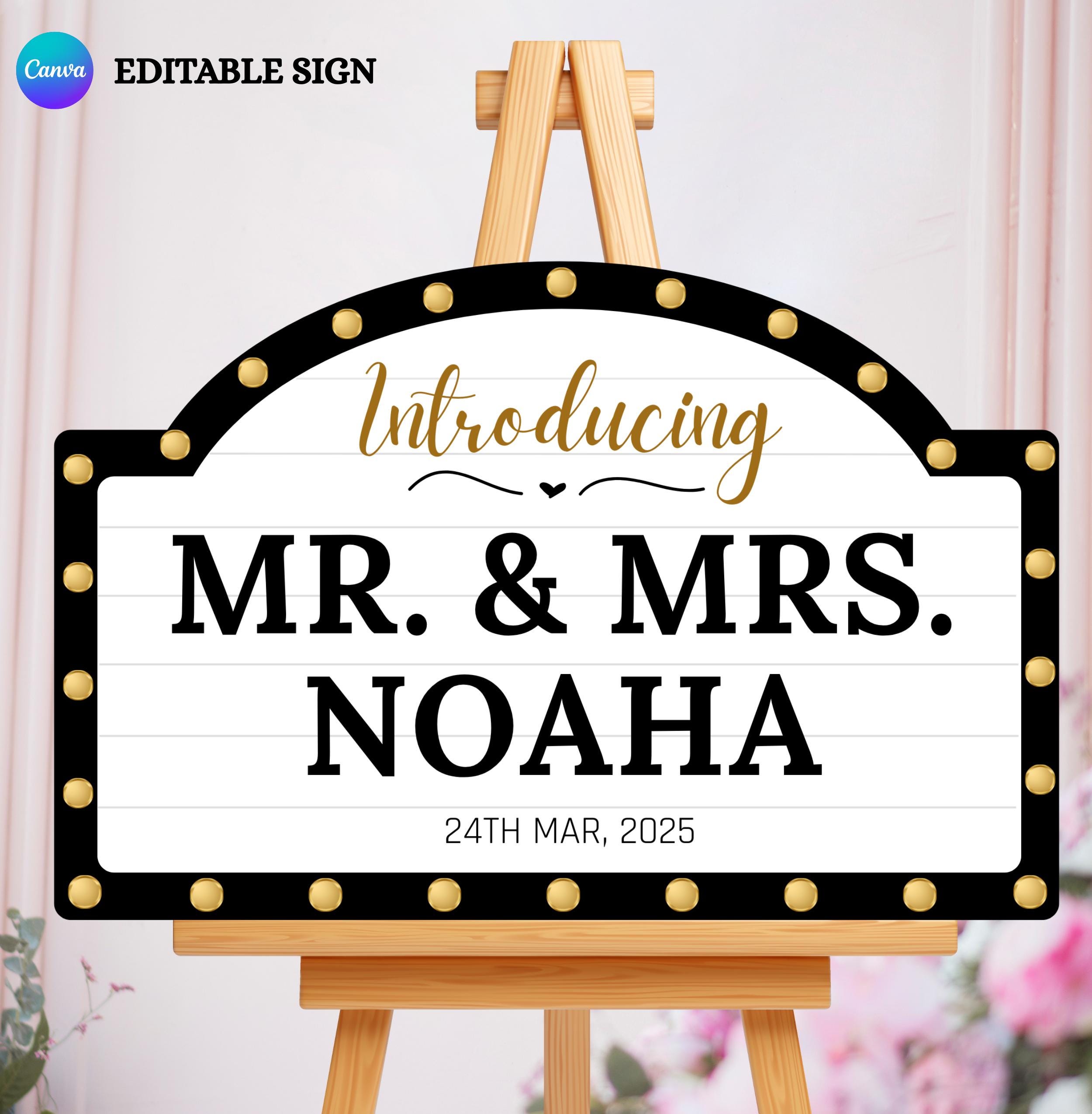 Bestseller Introducing Mr and Mrs Wedding Marquee Sign Template ...