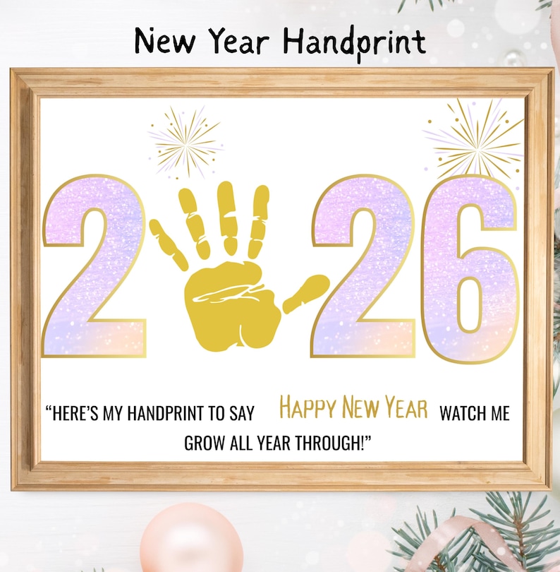 2026 New Year's Handprint Craft, Printable 2026 Keepsake, Toddler and ...