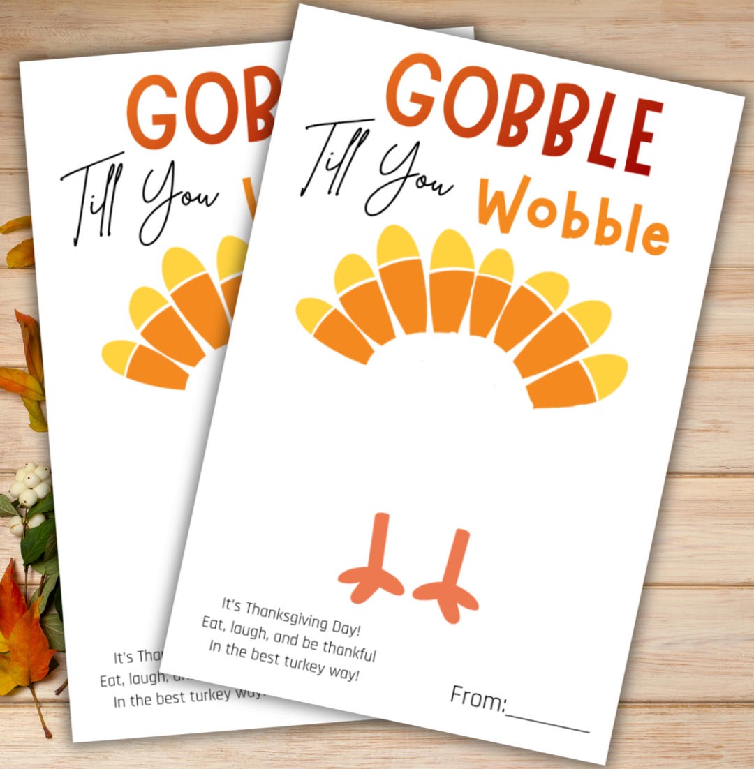 Gobble Till You Wobble Tags | Editable Thanksgiving Treat Tag | Instant ...