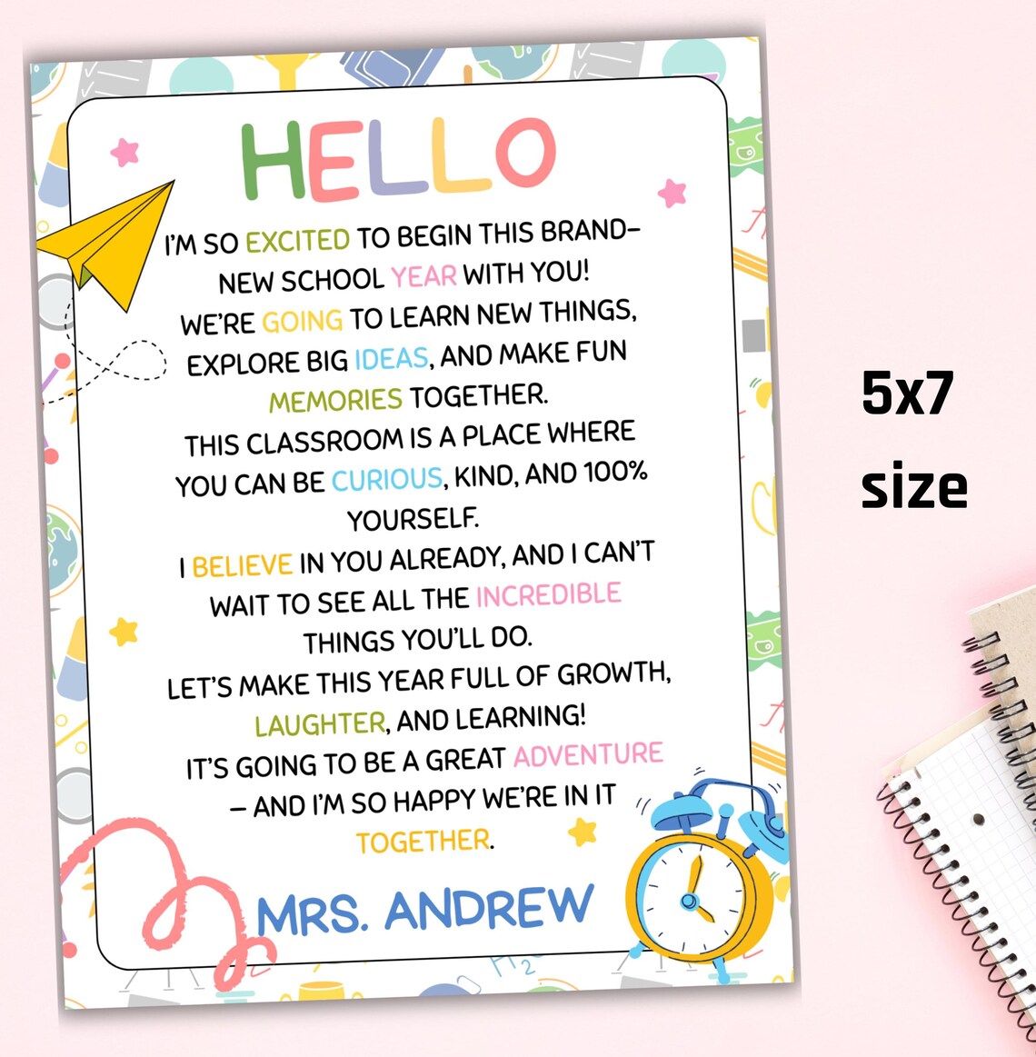 Welcome Back to School Letter for Students, First Day of School Welcome ...