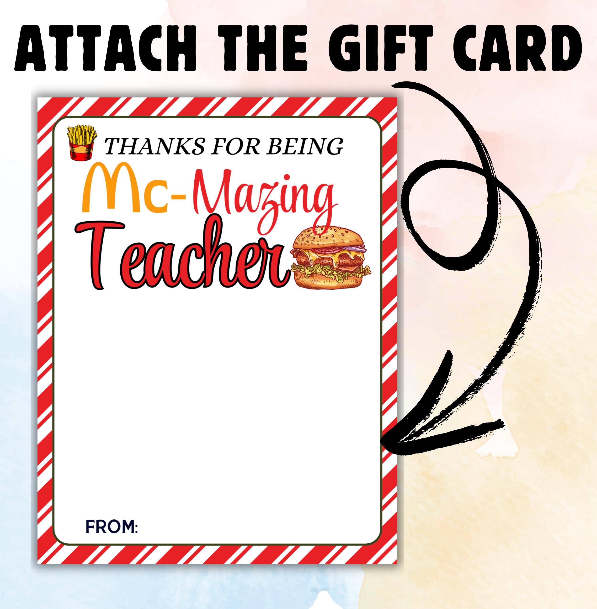 Teacher Appreciation Gift Card Book, Printable Teacher Gift Card ...