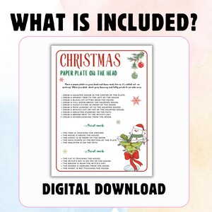 Christmas Plate on the Head Game, Christmas Game Printable, Family ...