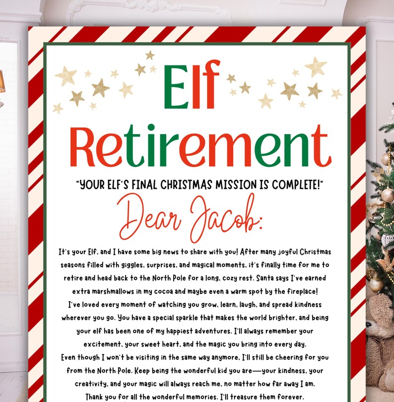 Goodbye to Retiring Elf Letter, Editable Elf Retirement Letter, Elf Not ...
