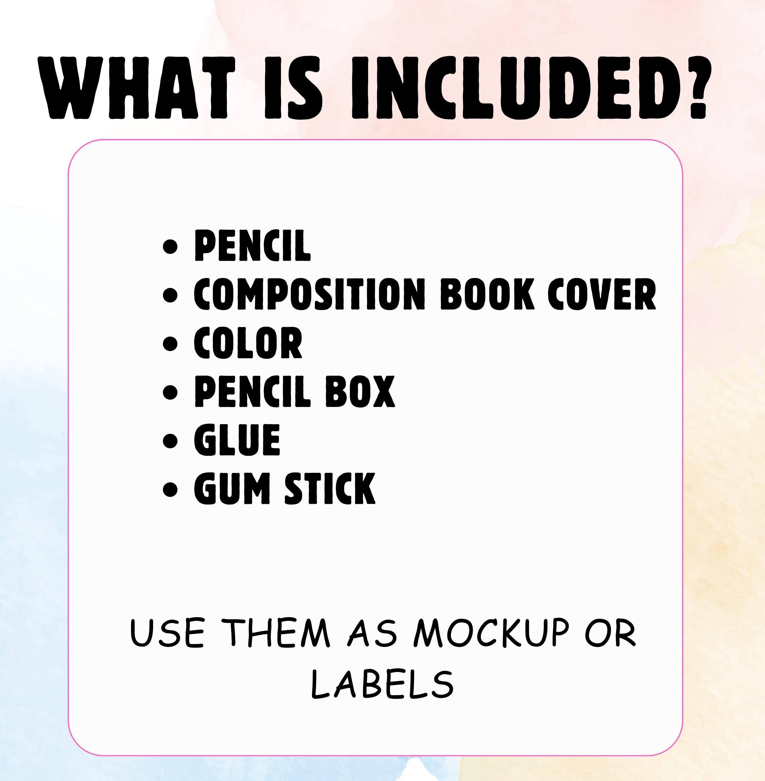 Editable Composition Book, Pencil, and Pencil Box Template, Drag N Drop ...