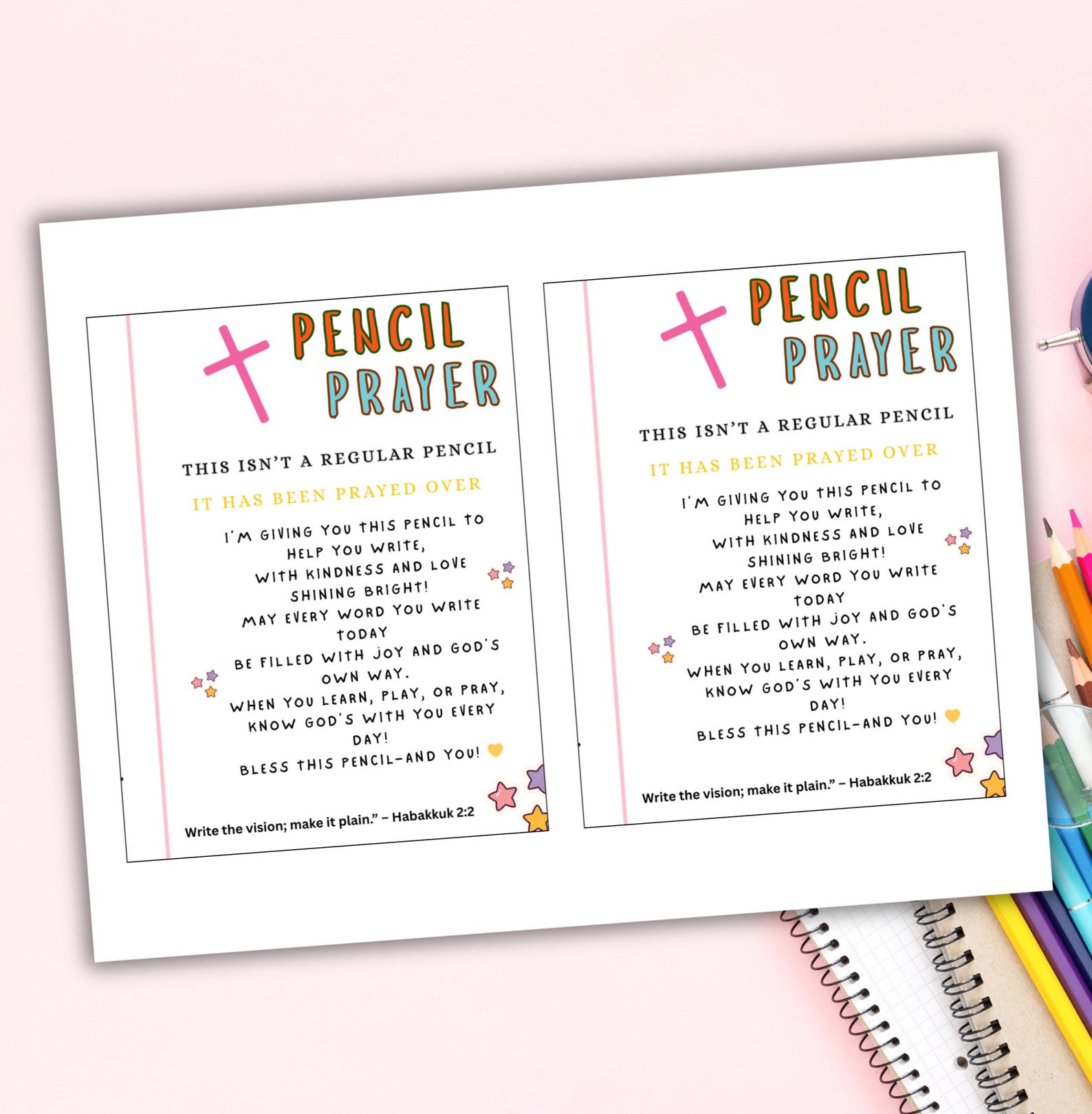 Pencil Prayer Tag, Backpack Blessing Kit, Back to School Blessing ...