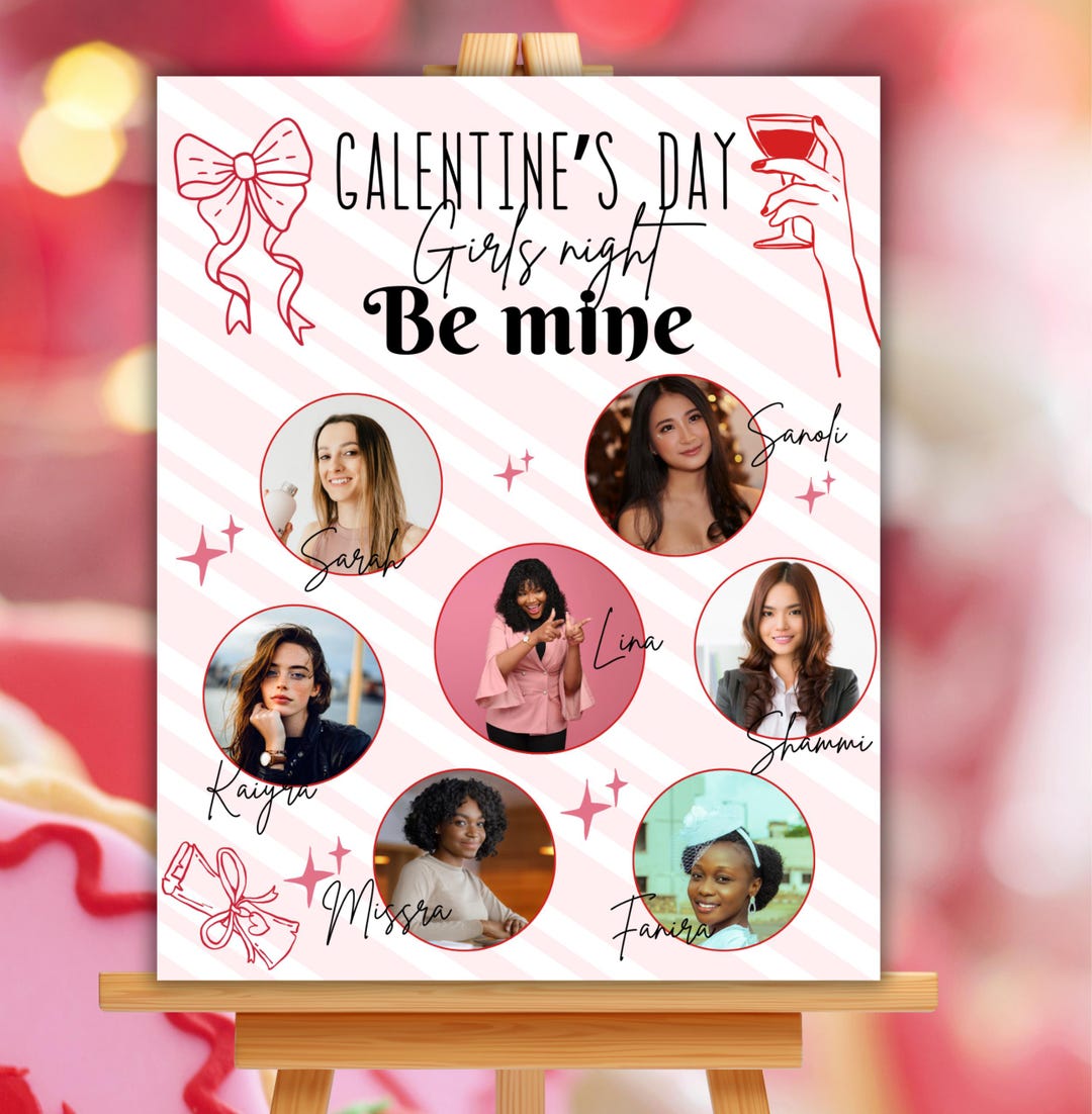 Galentine's Day Poster Board Sign, Ladies Night Valentine's Day Welcome ...