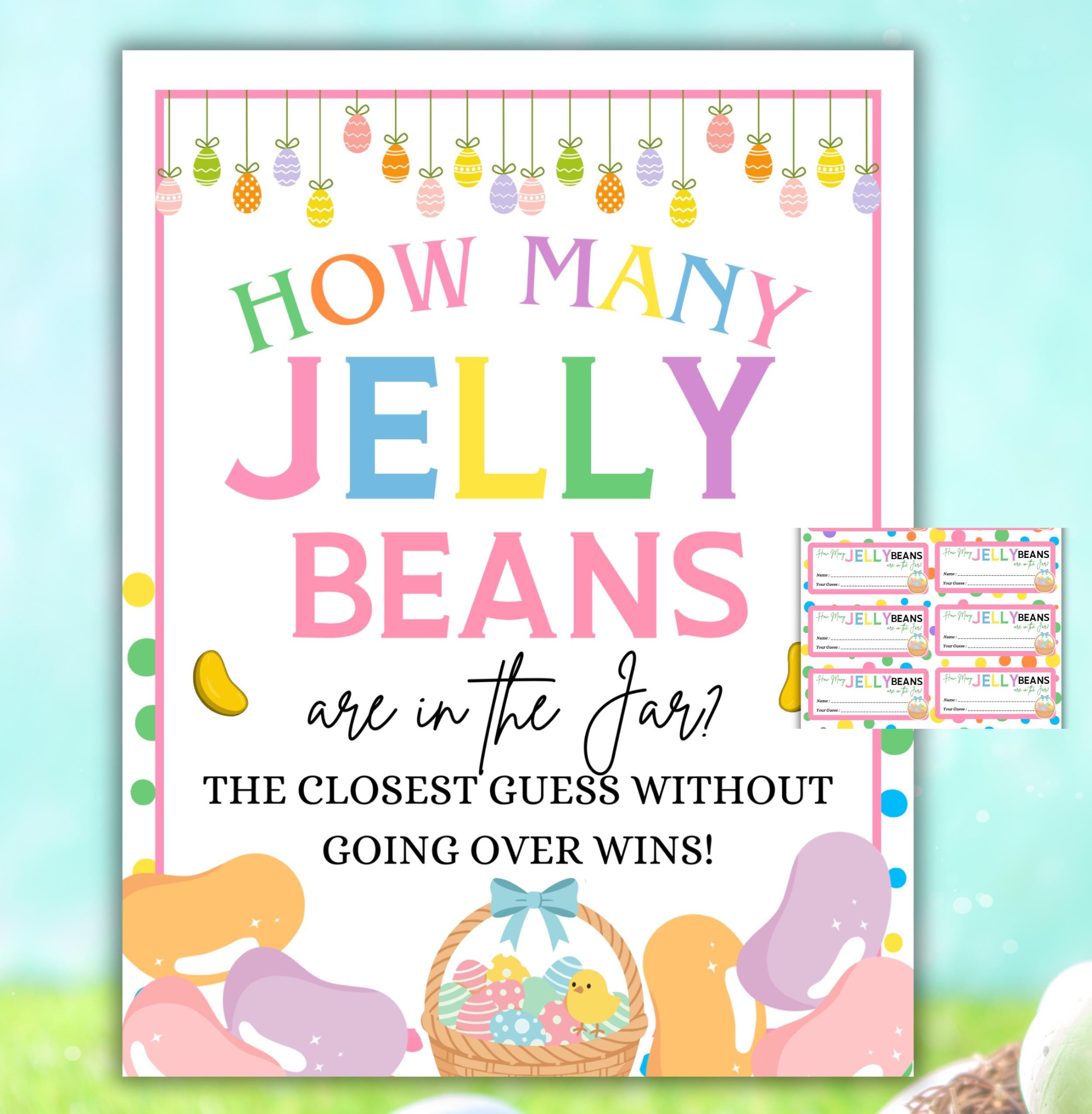 Easter Jelly Bean Guessing Game, Guess How Many Jelly Beans Are in the ...