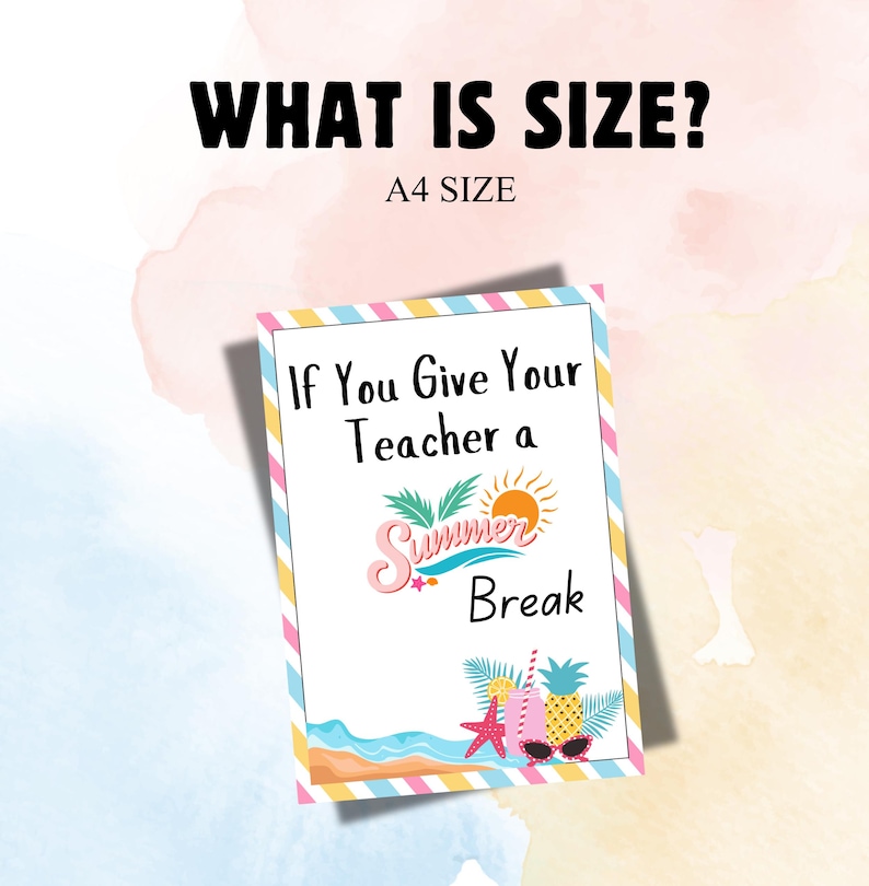 If You Give Teacher a Summer Break, Gift Card Book for Teacher, End of ...