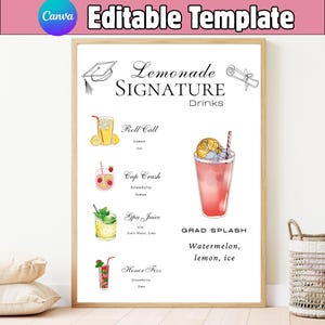Bestseller Graduation Lemonade Bar Sign, Grad Party Drink Station Sign ...