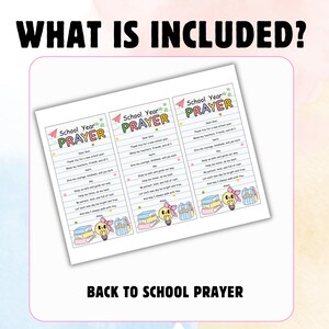 First Day of School Prayer Tag, Sunday School Printable Prayer Tag ...