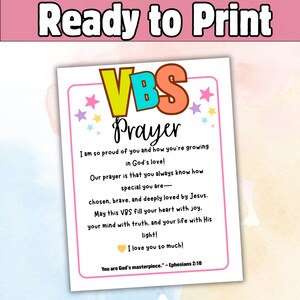 VBS Thank You Cards for Kids, VBS Teacher Gift, Vacation Bible School ...