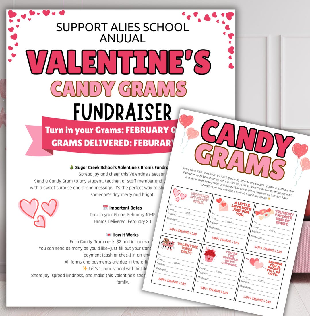 Valentines Day Candy Gram, Valentine's Day Candy Gram PTO, Valentine ...