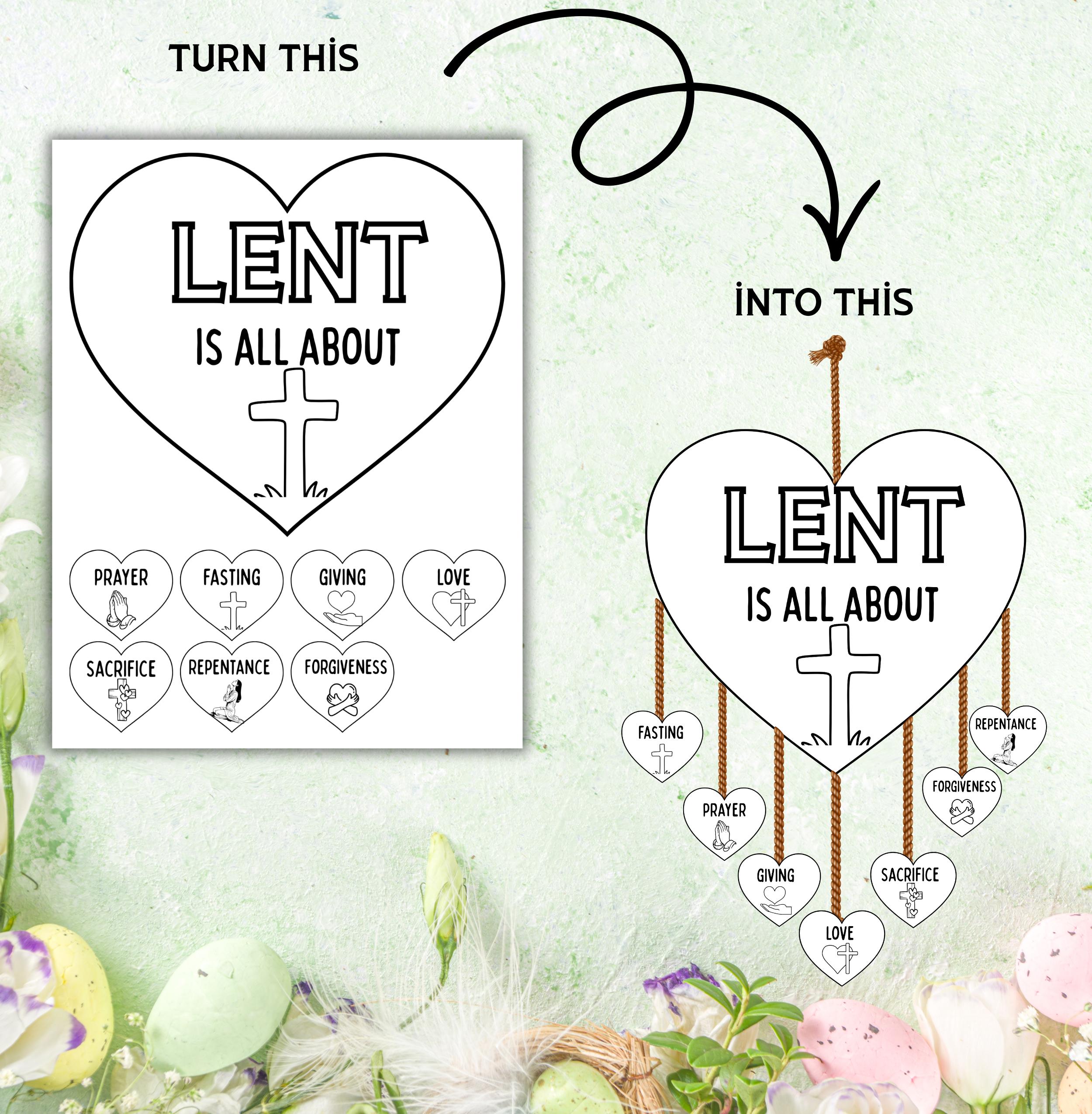 Printable Lent Crafts for Kids,kids Lent Activity, Ash Wednesday Craft ...