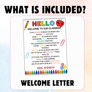 First Day of School Letter to Students, Welcome Letter From Teacher ...