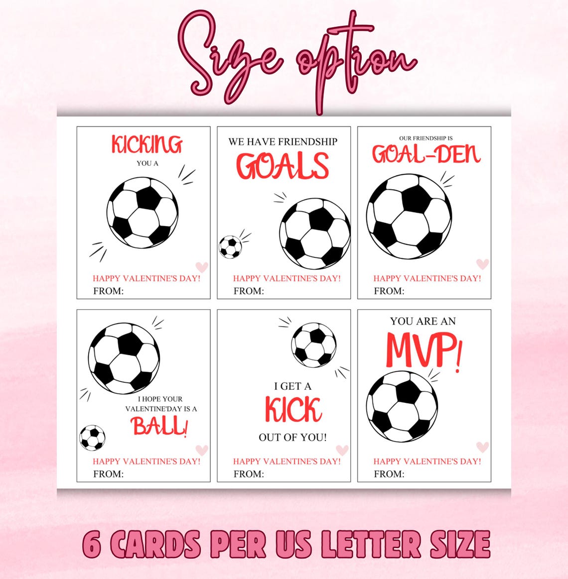 Printable Soccer Valentine Cards: Kids Valentine Sport Tags- School ...
