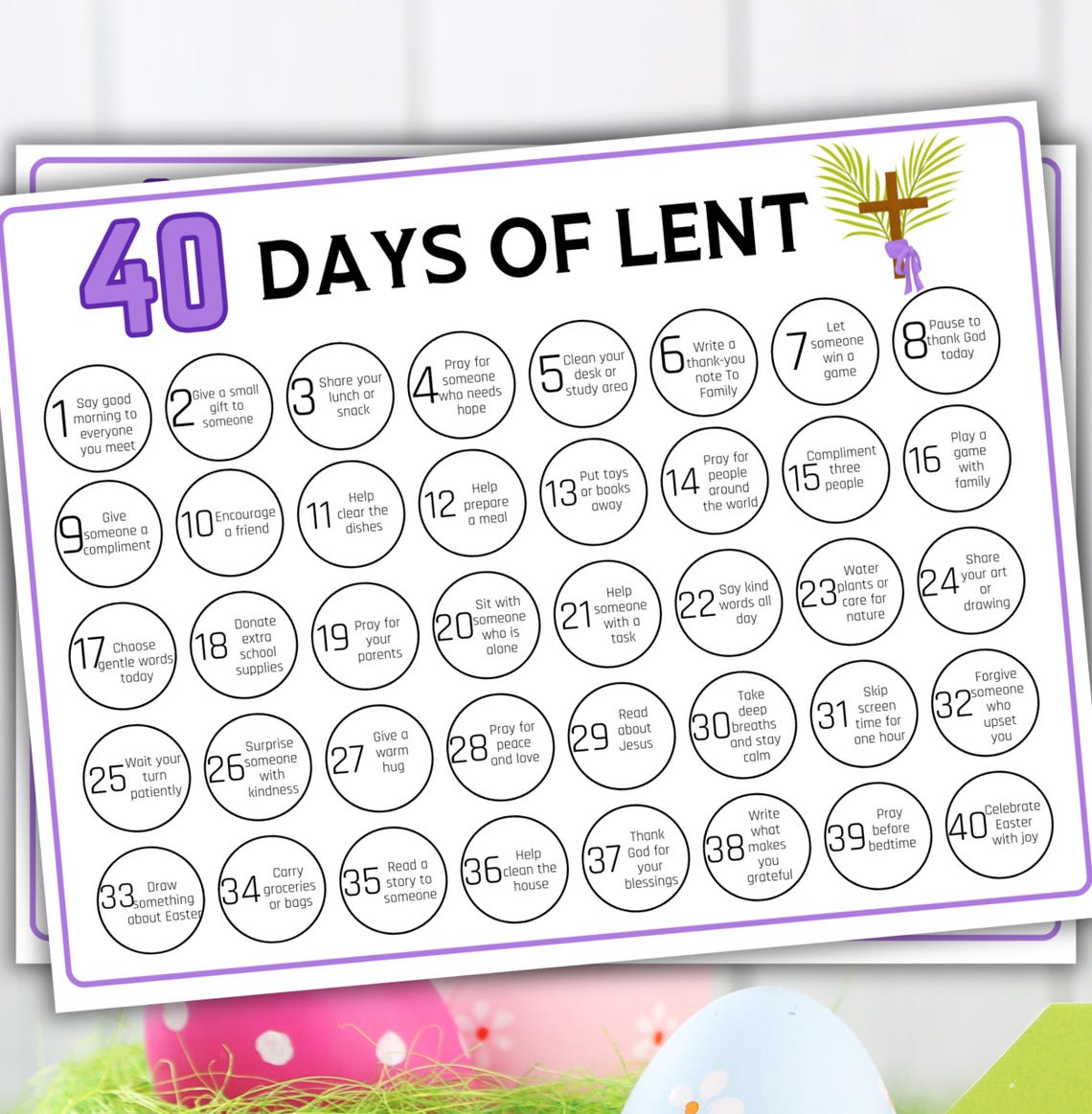 40 Days of Lent Countdown Calendar for 2026| Lent Countdown Calendar ...