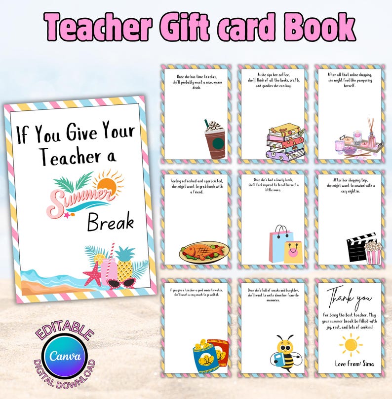 If You Give Teacher a Summer Break, Gift Card Book for Teacher, End of ...