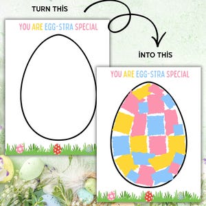 Easter Torn Paper Egg Crafts for Kids, Printable DIY Torn Paper Art ...
