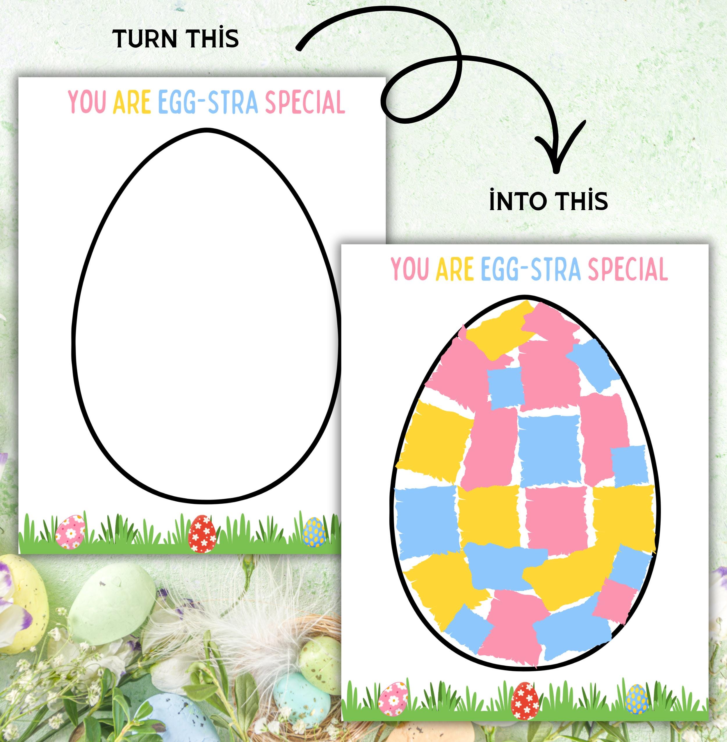 Easter Torn Paper Egg Crafts for Kids, Printable DIY Torn Paper Art ...