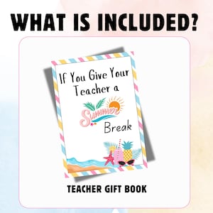 If You Give Teacher a Summer Break, Gift Card Book for Teacher, End of ...