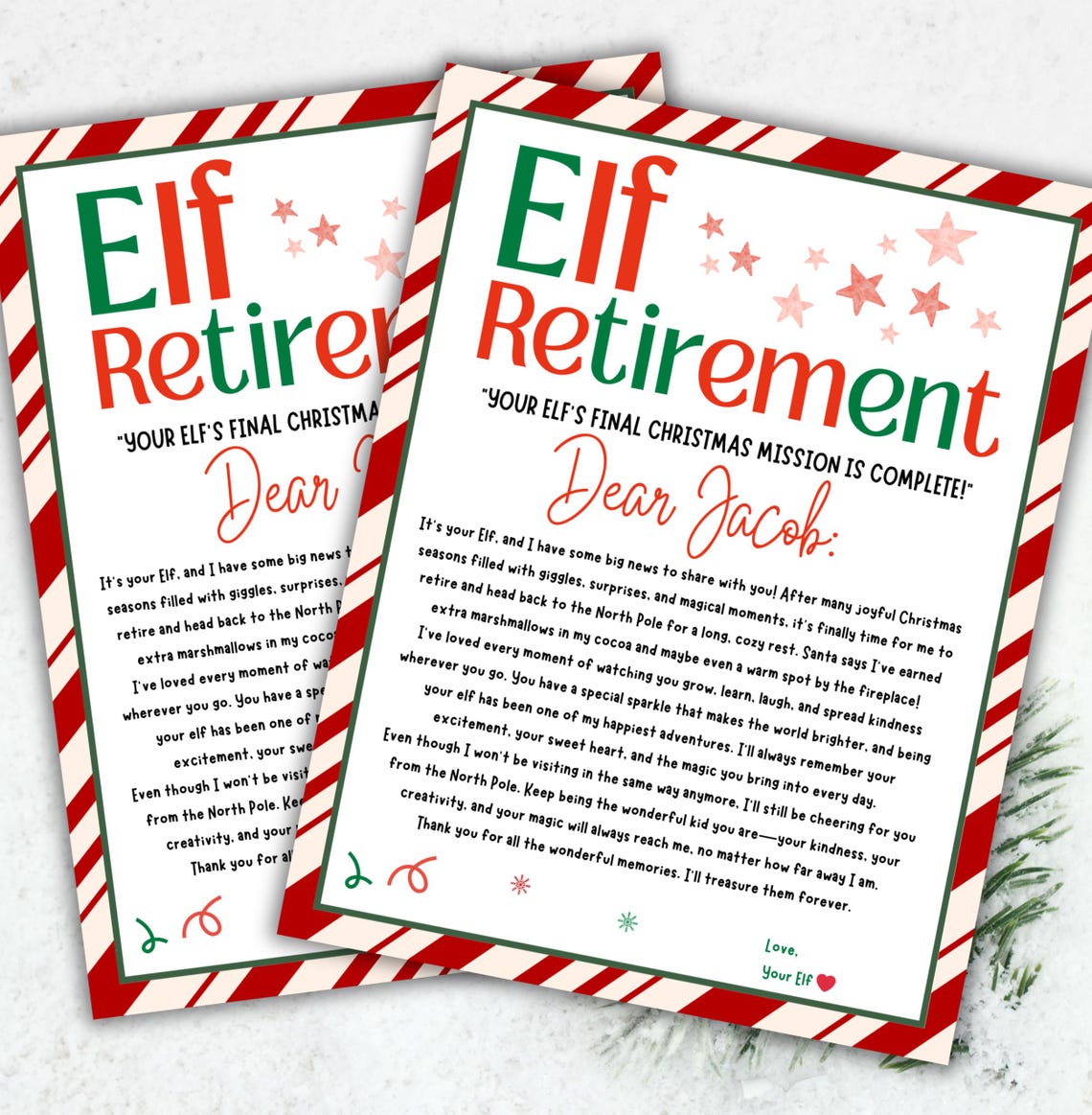 Editable Elf Retirement Letter, Elf Not Visiting, Elf New Mission ...