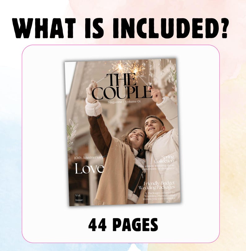 Trendy Custom Couples Magazine Template | Anniversary & Relationship ...