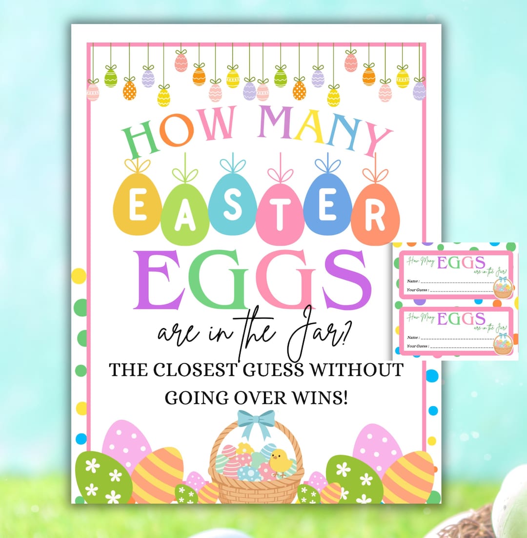 Easter Egg Guessing Game, Guess How Many Easter Eggs Are in the Jar ...