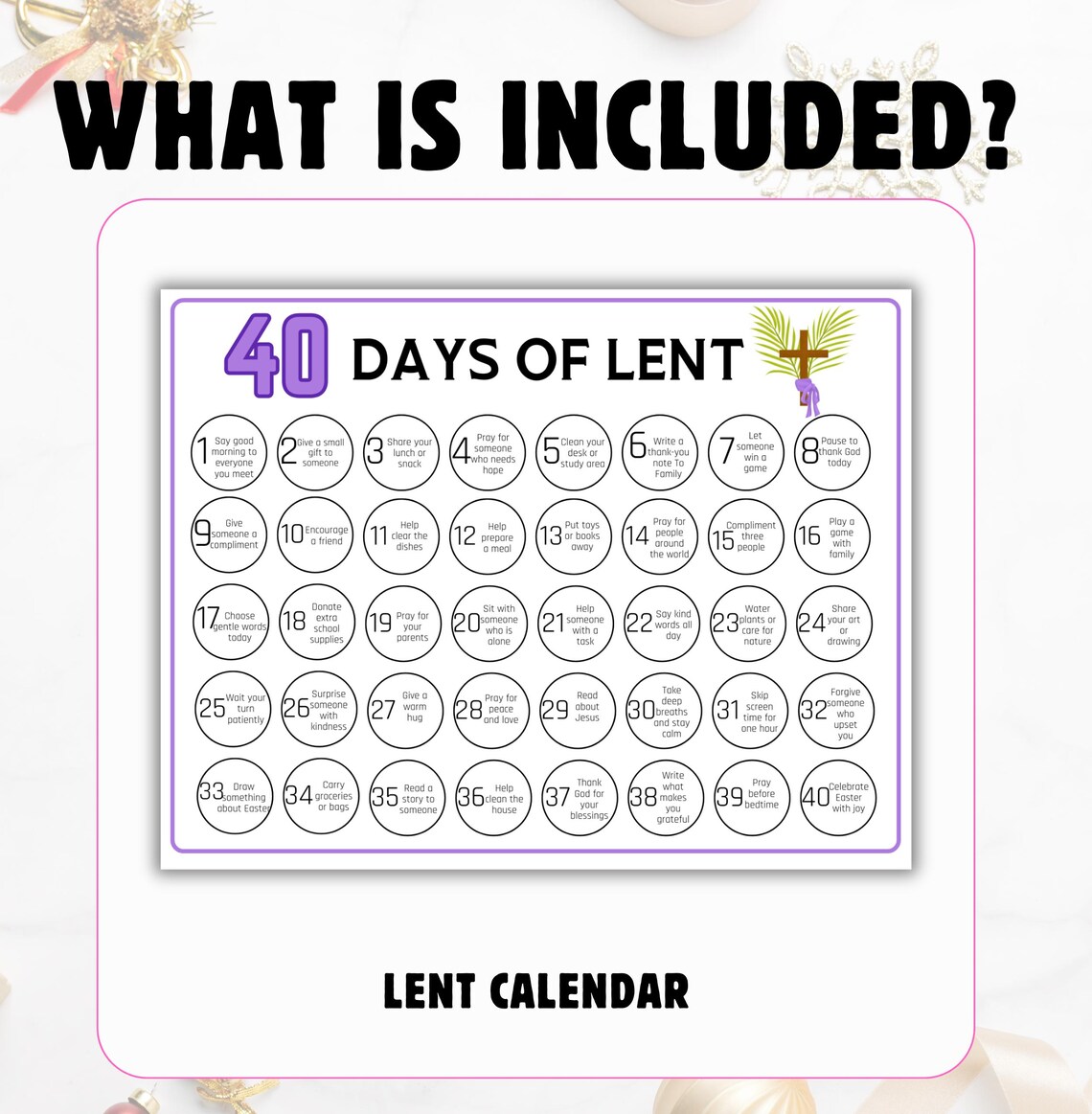 40 Days of Lent Countdown Calendar for 2026| Lent Countdown Calendar ...