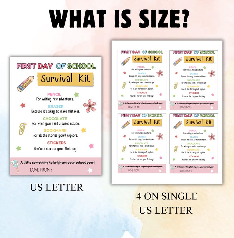 Editable First Day of School SURVIVAL KIT, Middle School Survival Kit ...